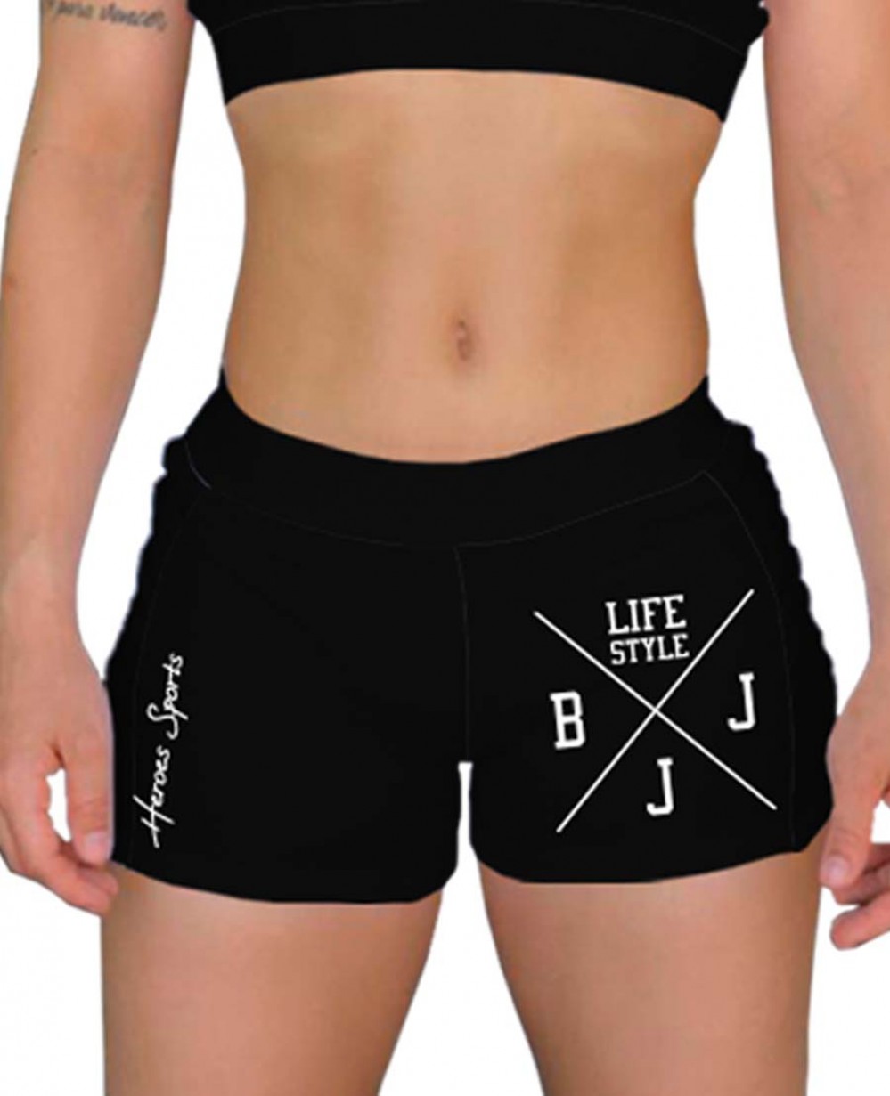 SHORT CROSS BJJ LIFESTYLE BLACK FEMININO - OFERTAÇO