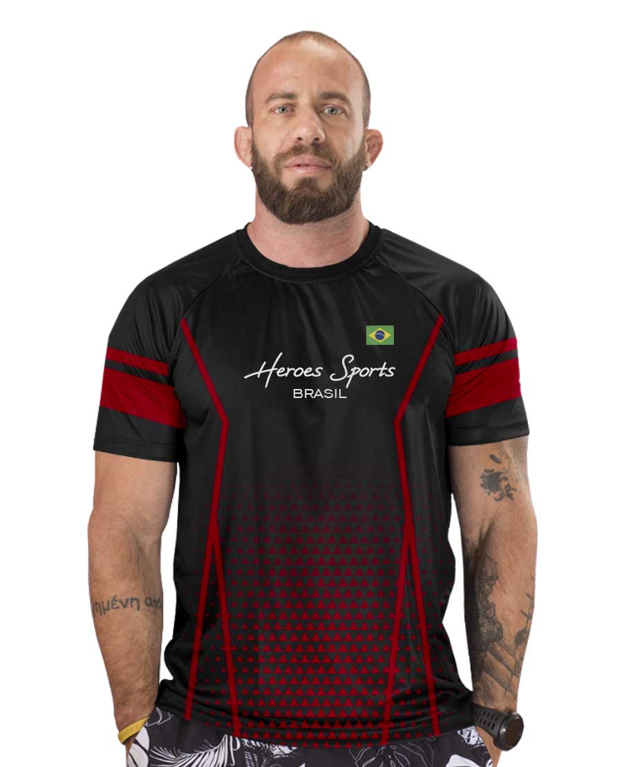 CAMISA DRY FIT MASCULINO BRASIL COMPETITION BLACK